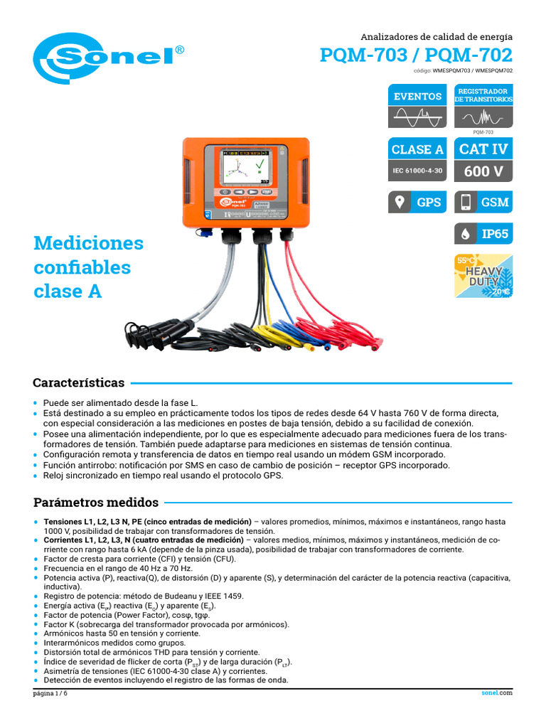 Folleto PQM-702 703 ES v4.03 | PDF | Corriente eléctrica | Energia ...