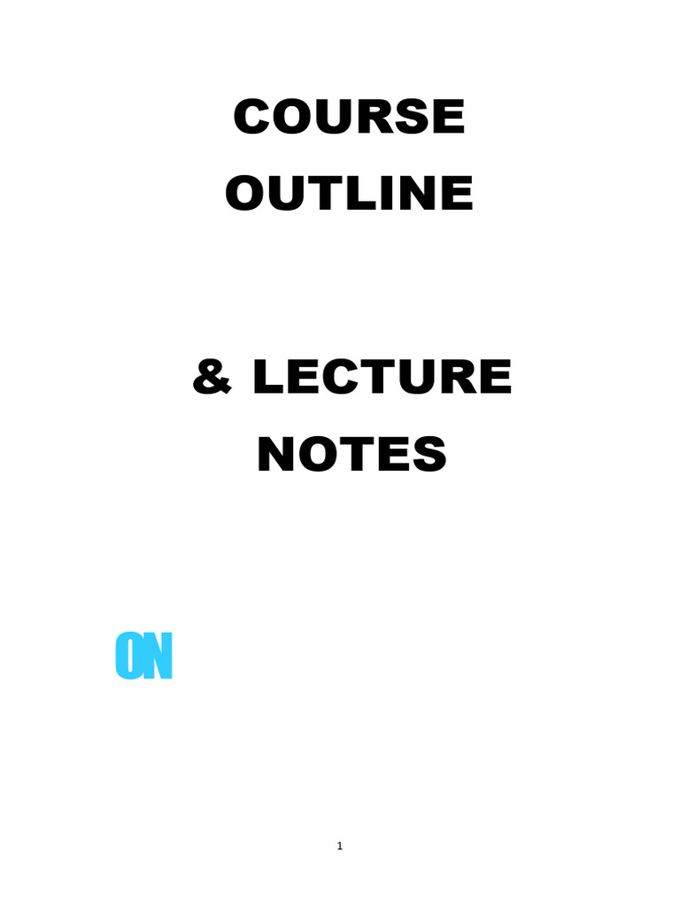 COURSE OUTLINE OF EMA 312 | PDF COURSE OUTLINE OF EMA 312 | PDF