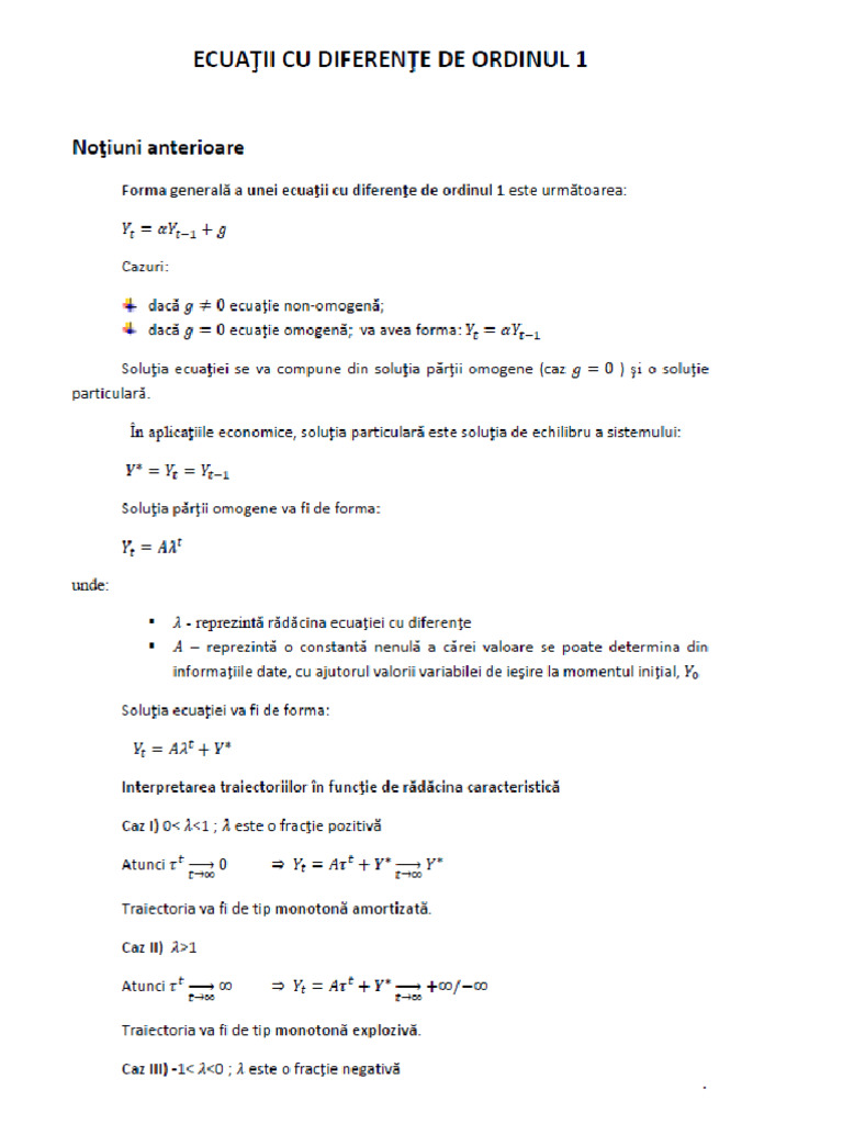 S4 - Ecuatii Cu Diferente de Ordin I | PDF