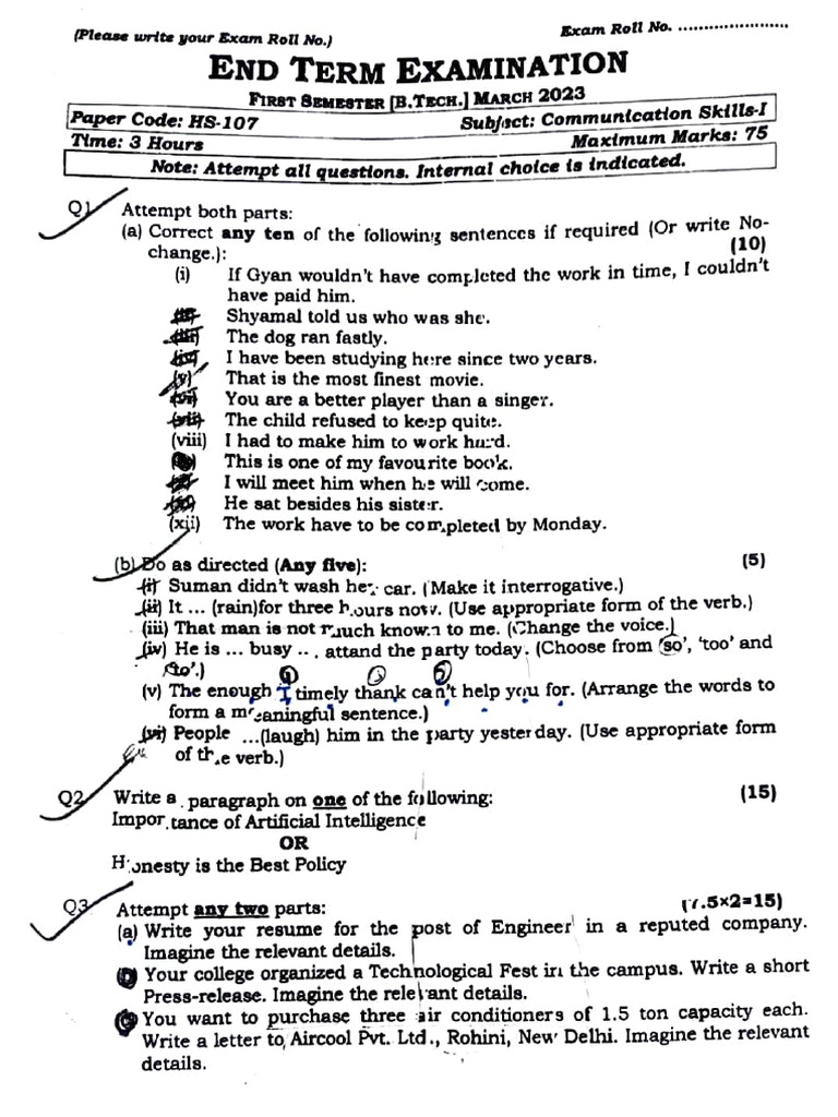English End Term | PDF