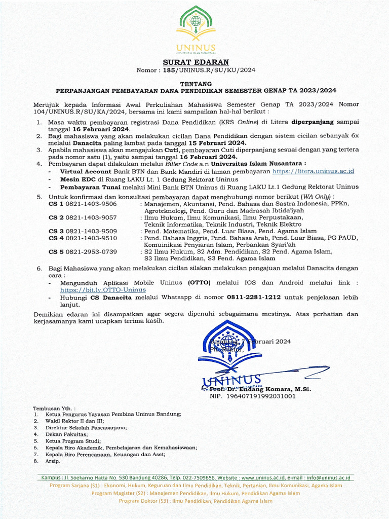 35 Ais - Database.model - file.LampiranPengumumanAkademis 2024-02-07 Edaran Perpanjangan ...