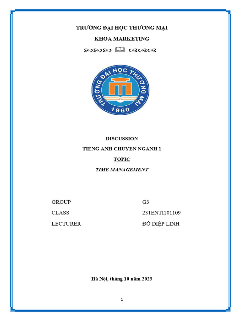 Group 3 TACN TH 3 | PDF | Time Management | Professional Skills