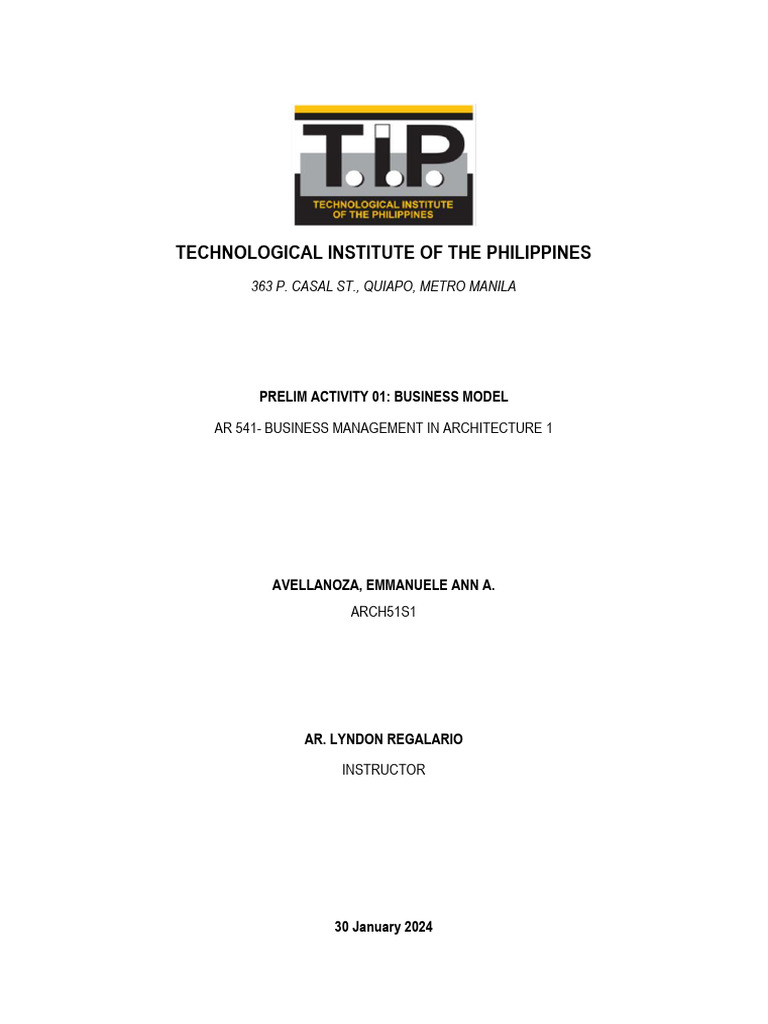 Bma1 Prelim Activity 01 | Download Free PDF | Architect | Philippines Bma1 Prelim Activity 01 | Download Free PDF | Architect | Philippines
