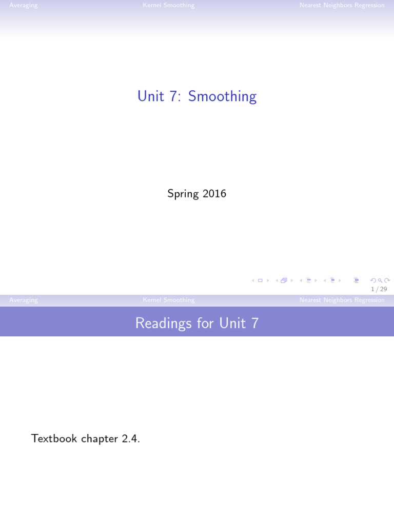 Unit7 Handout | PDF | Moving Average | Statistical Theory