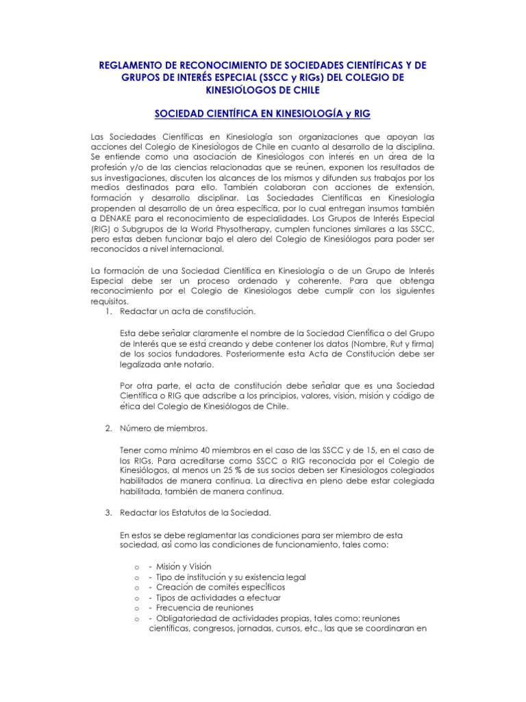 REGLAMENTO DE RECONOCIMIENTO SOCIEDADES CIENTIÂ FICAS Y GRUPOS DE ...