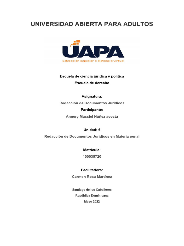 A.N Tarea 6 Redaccion de Documentos juridicos | PDF