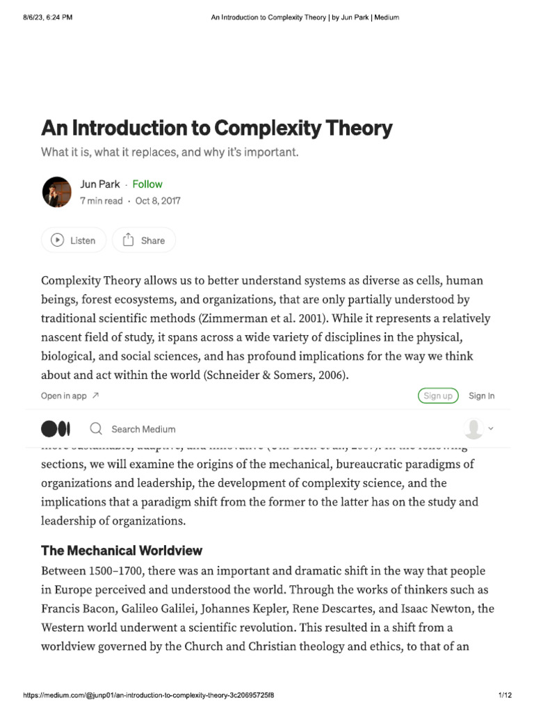 What Is Complexity Theory 1 | PDF