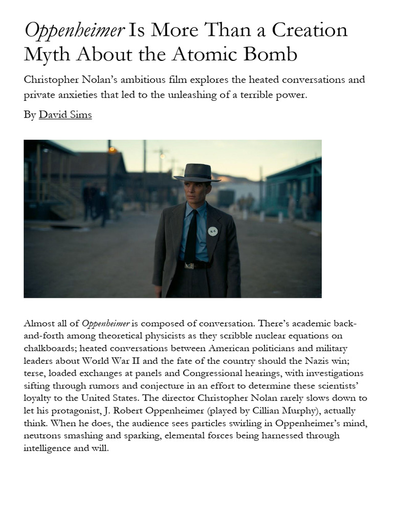 Oppenheimer Review | PDF