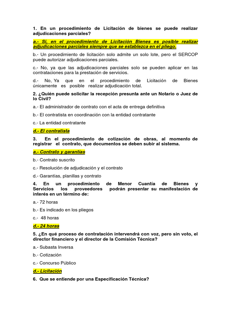 Preguntas Sercop00 | PDF | Subasta | Presupuesto