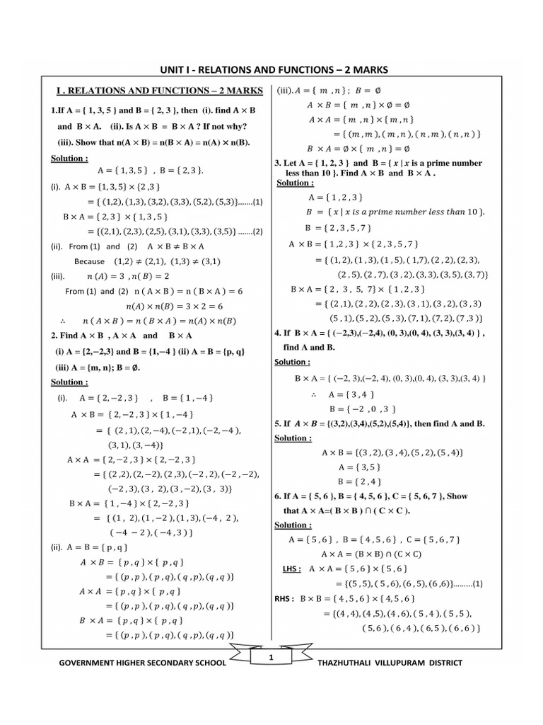X Maths - 2 Mark - EM | PDF