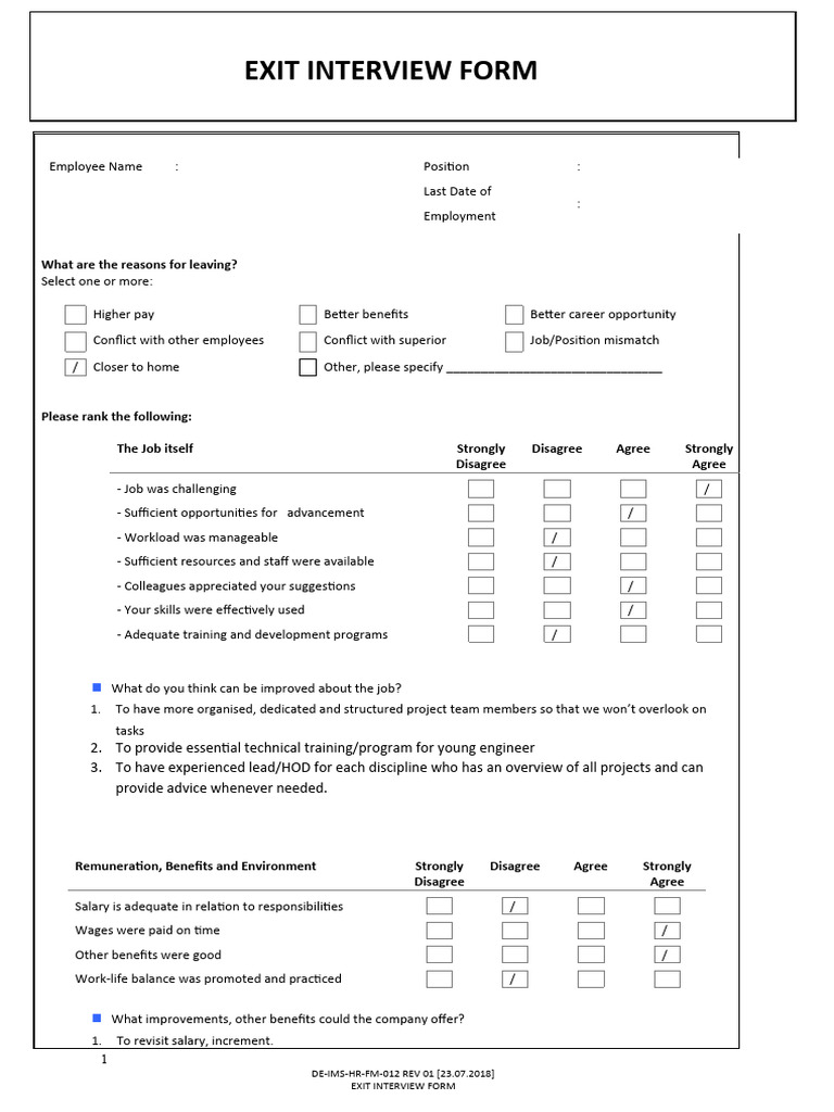 Exit Interview | PDF