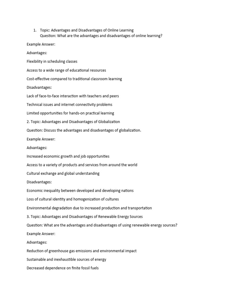 Writing Task 2 Sample Questions All Types | PDF | Renewable Energy ...