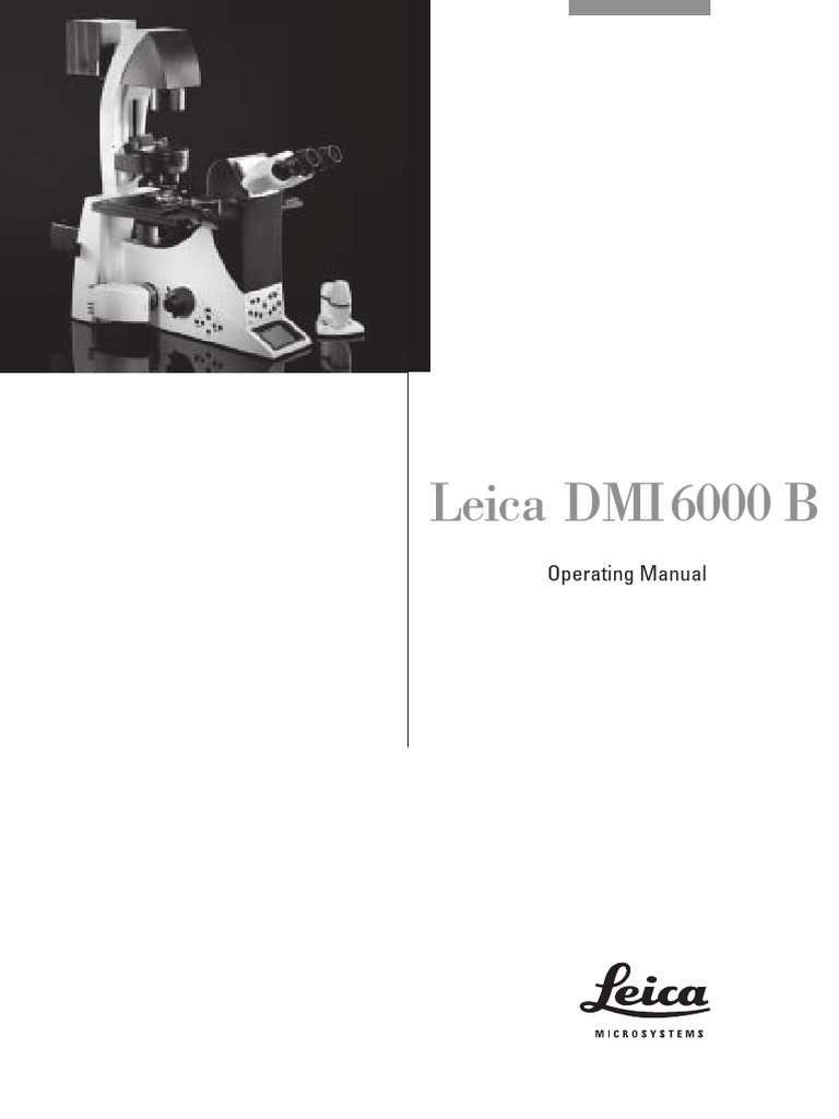 Instruction Leica DMI6000 B en | PDF