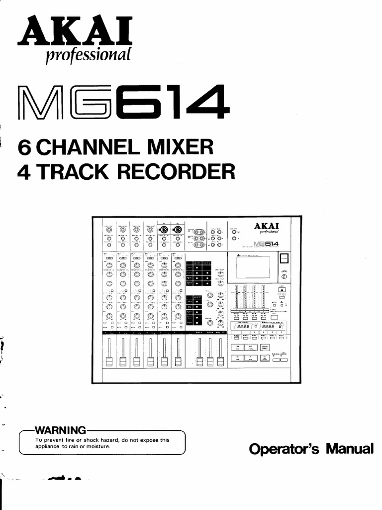 Akai MG614 Mixer & Recorder Manual | PDF | Acoustics | Computer Engineering