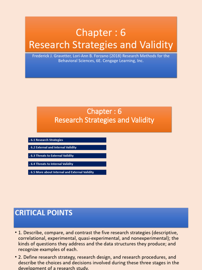 Ch6 Research Strategies and Validity2021 | PDF | Validity (Statistics) | Self Esteem