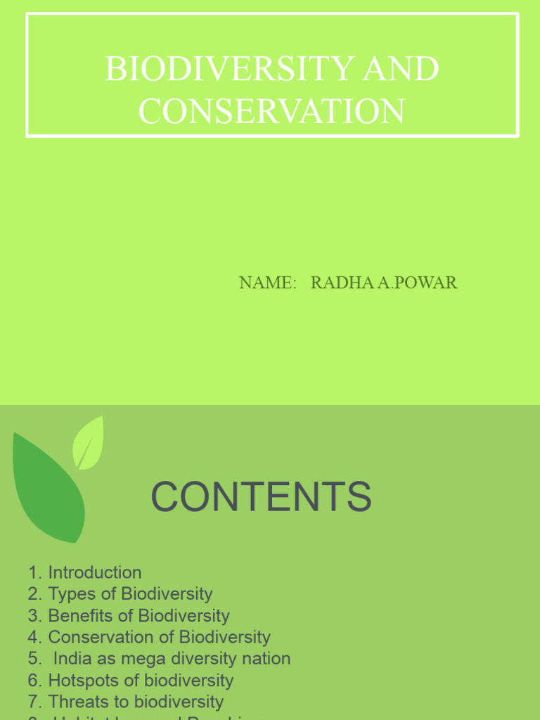 Biodiversity and Conservation Ppt | PDF | Biodiversity | Conservation ...