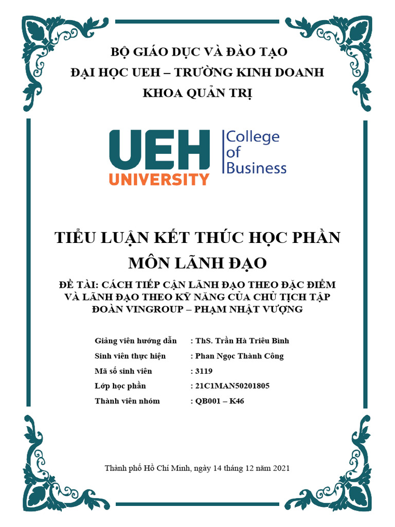 PHAN NGỌC THÀNH CÔNG - 3119 TLOTT LÃNH ĐẠO | PDF