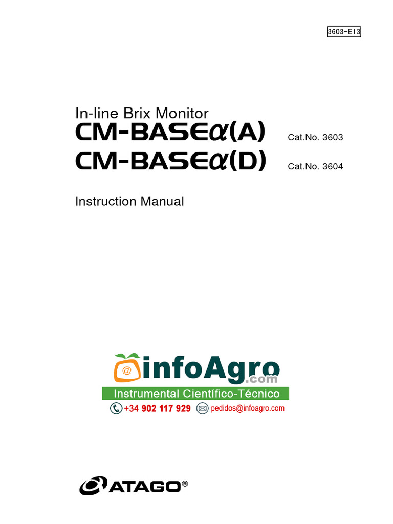 Atago CM Base Alpha Manual en 01 | PDF | Refractive Index | Electrical ...