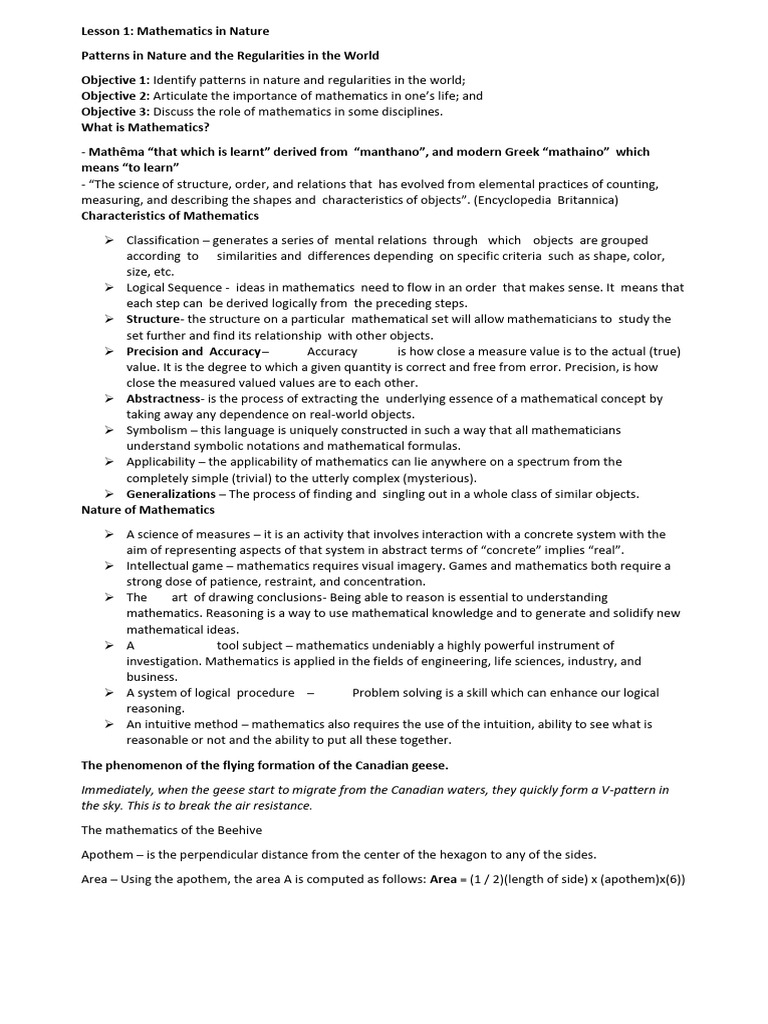 Lesson-1-Notes | PDF | Mathematics | Area