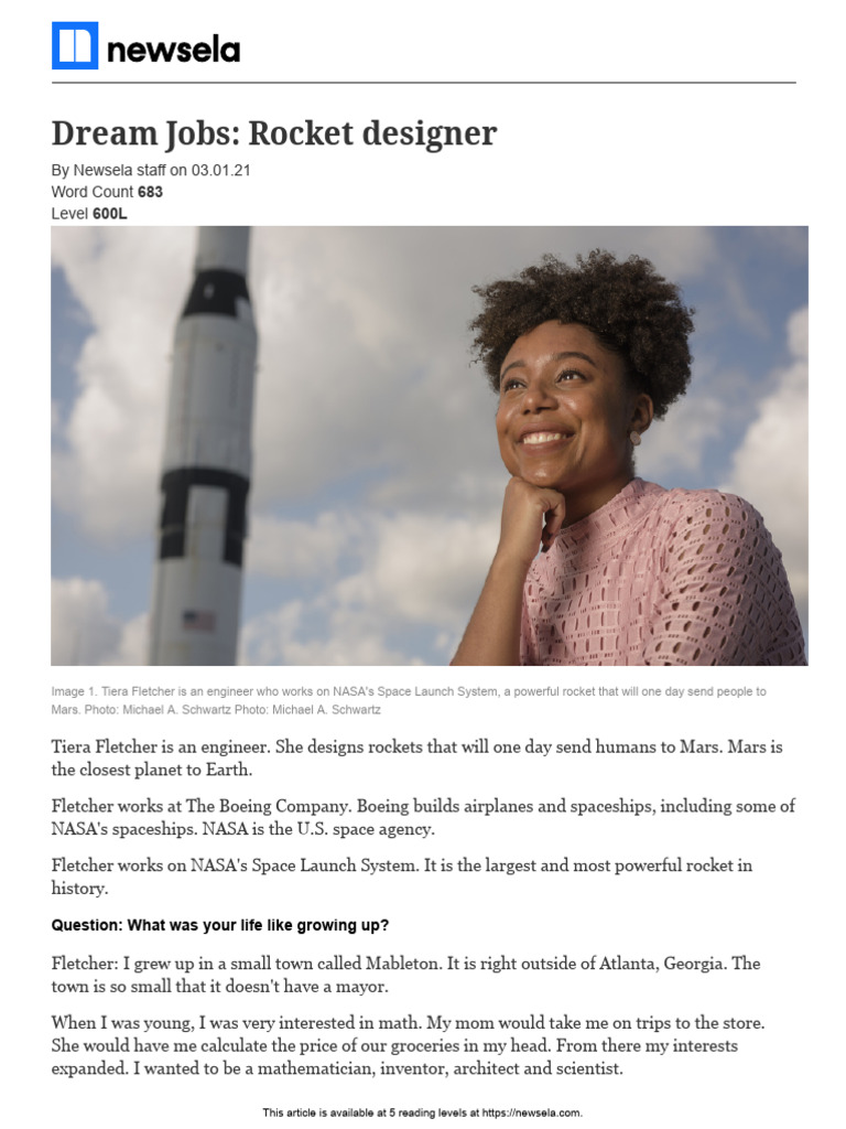 Tiera Fletcher: NASA Rocket Designer | PDF | Rocket | Nasa