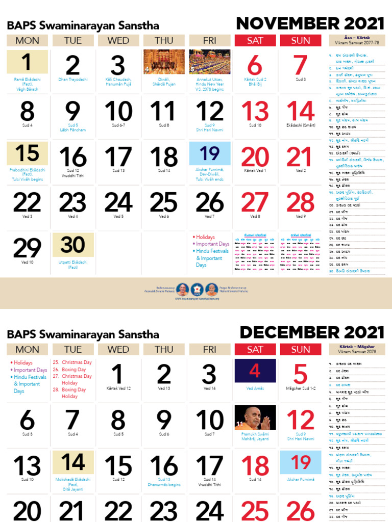 2022 Tithi Tarikh Calendar for UK | PDF