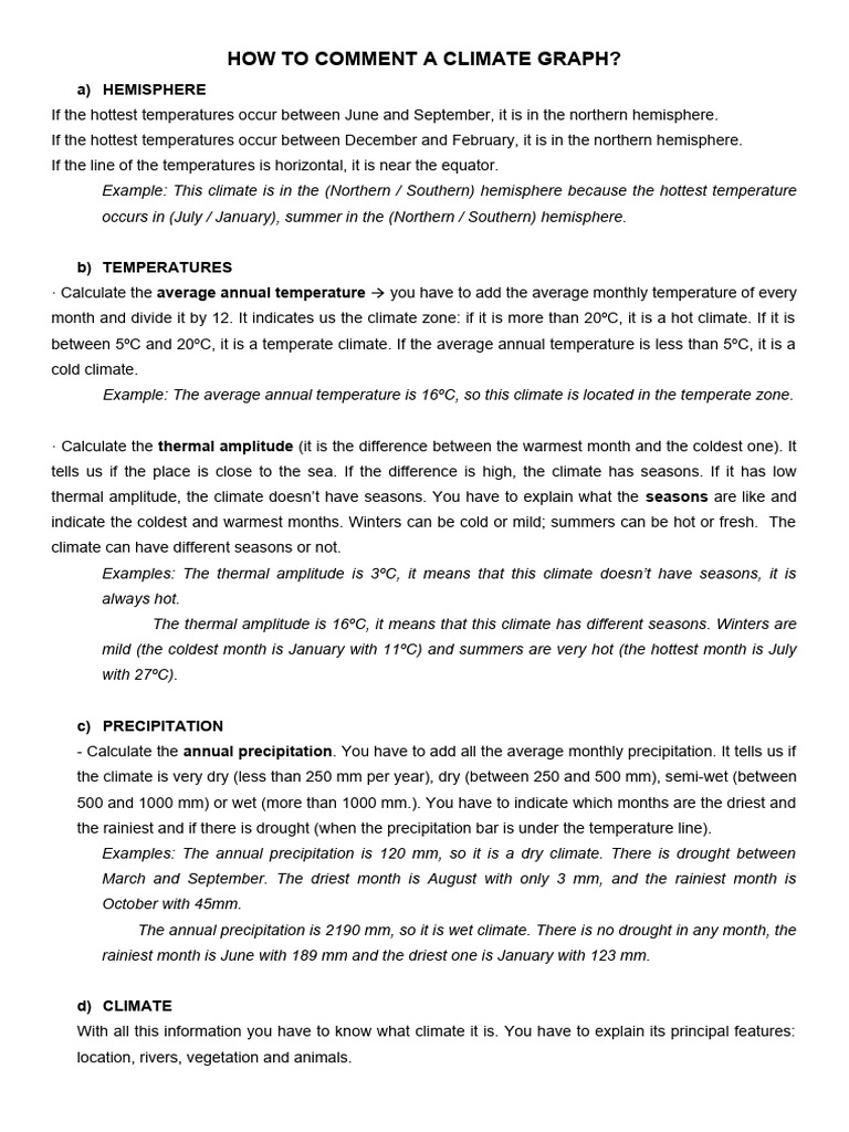 1º Eso How To Comment A Climate Graph | PDF