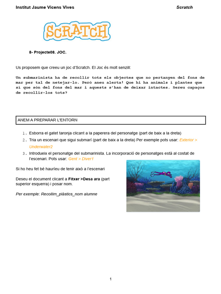 Projecte08 JOC SUBMARINISTA | PDF