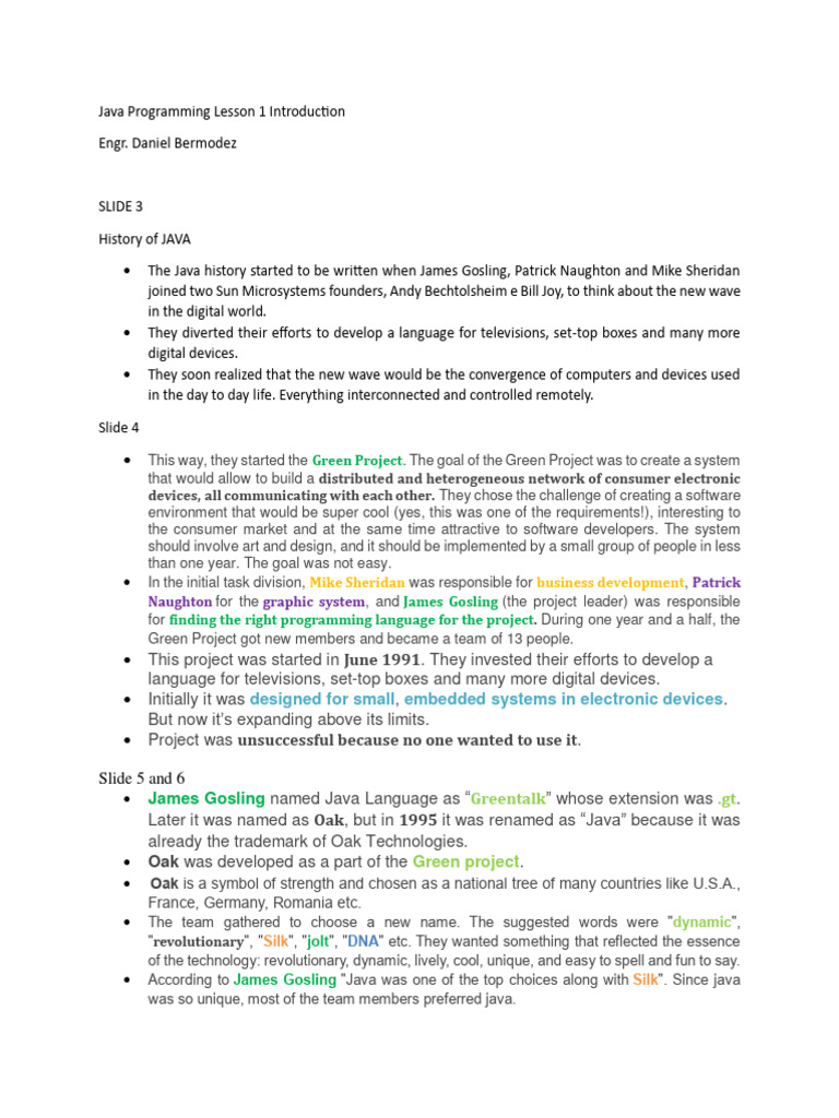 JAVA Lesson 1 PPT Introduction | PDF | Java (Programming Language ... JAVA Lesson 1 PPT Introduction | PDF | Java (Programming Language ...