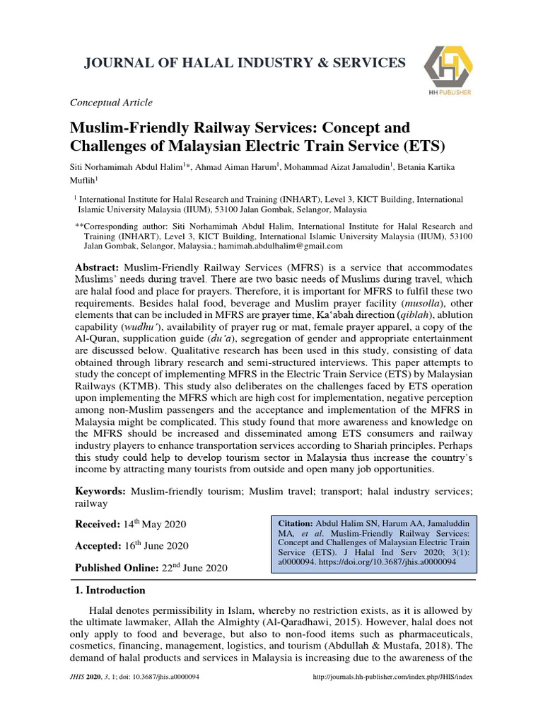 Muslim-Friendly - Railway - Services - Concept - and - Chall 2 | PDF ...