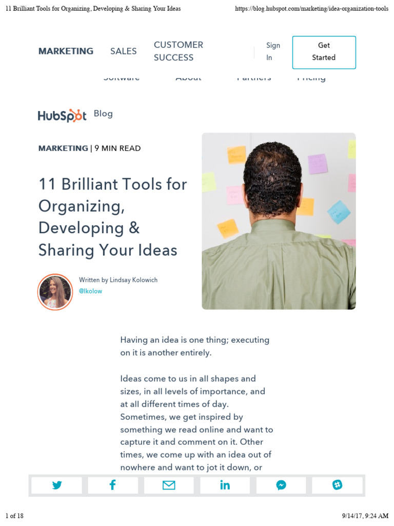 11 Brilliant Tools For Organizing, Developing & Sharing Your Ideas | PDF | Evernote ...