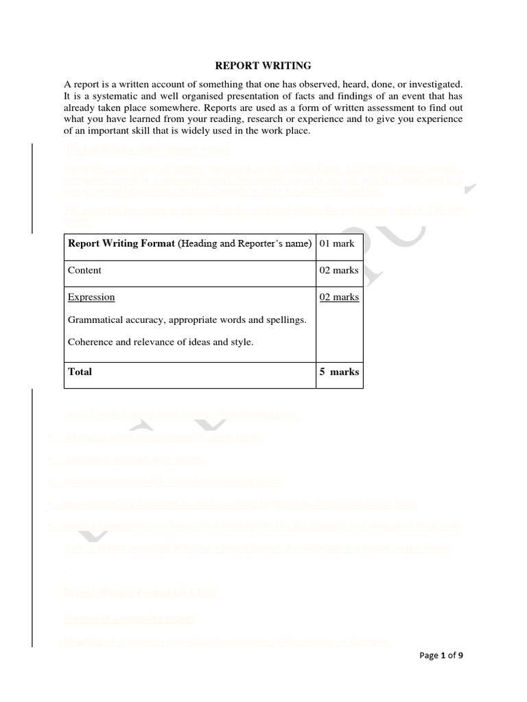 Report Writing | PDF