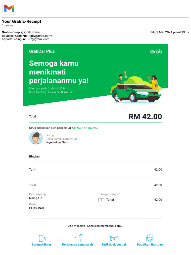 Gmail - Your Grab E-Receipt | PDF