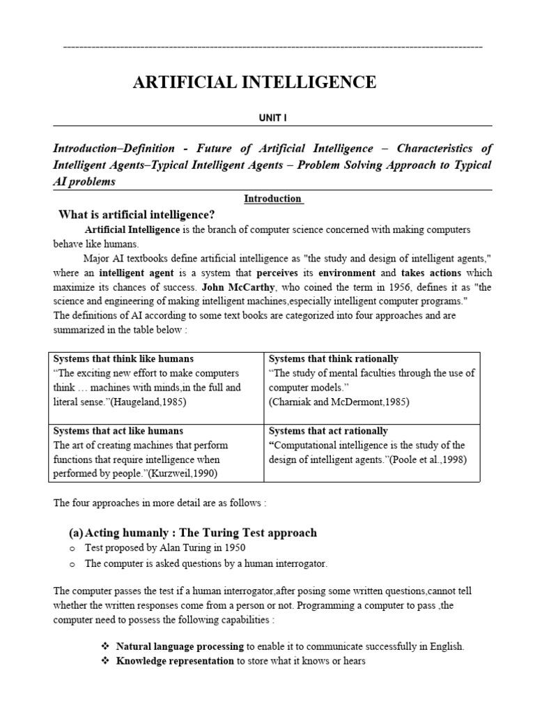 Cs2351 Ai Unit 3 | PDF