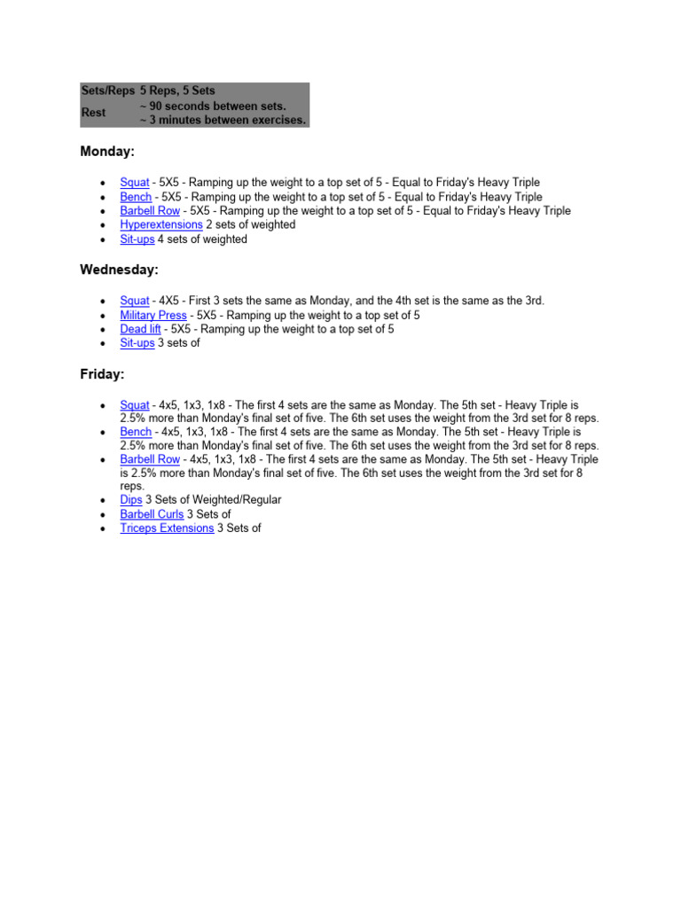 5x5 Workout | PDF