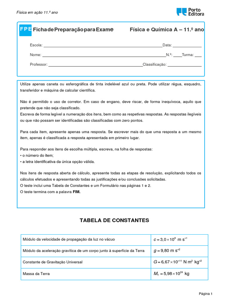 Fa11 Ficha Preparacao Exame Resolucao | PDF