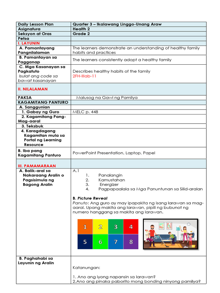 Quarter 3 DLP Grade 2 Health Week 2 Day 1 | PDF