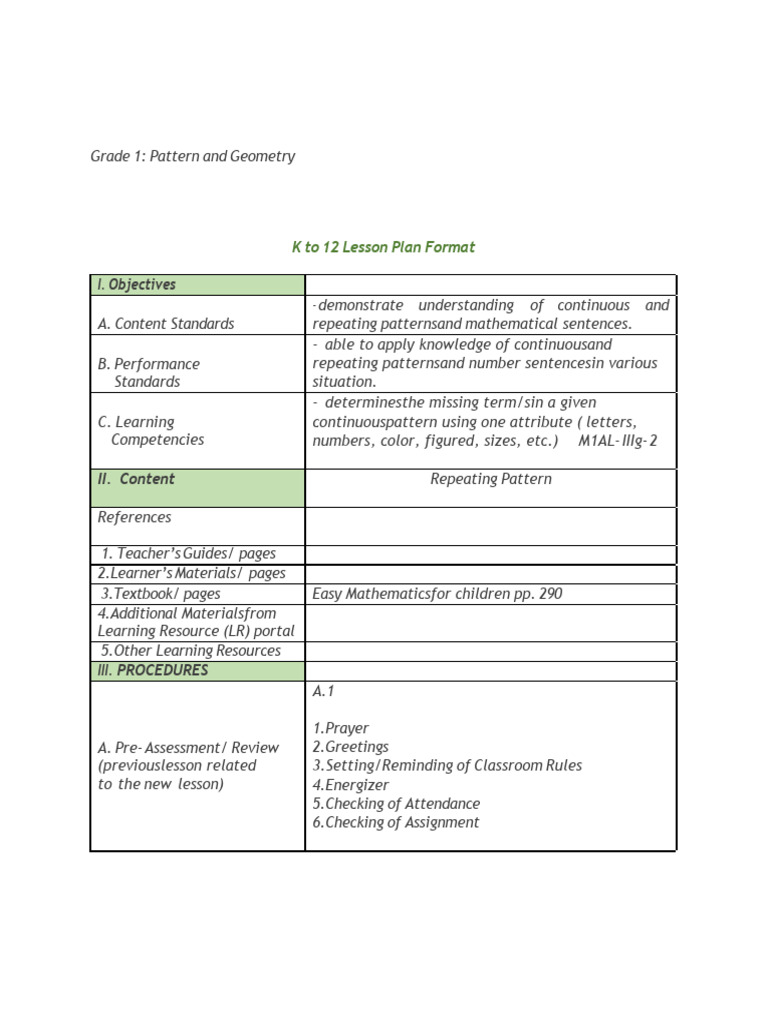 Lesson Plan Draft | PDF | Learning | Lesson Plan