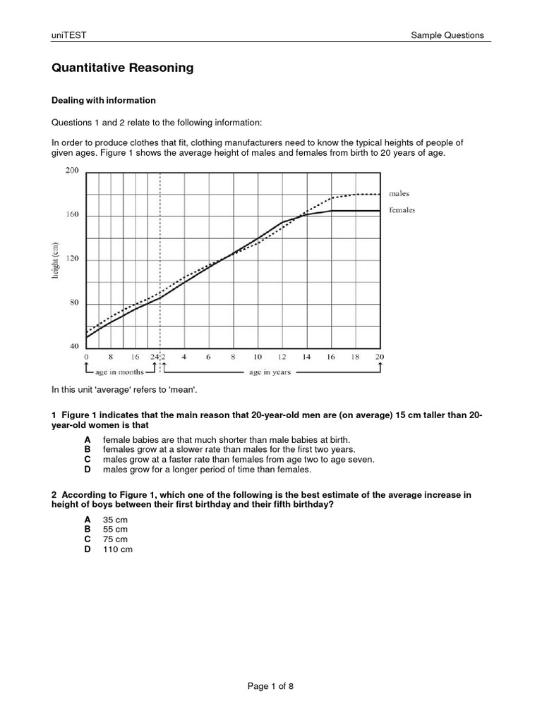 UniTEST Sample Questions 2016 | PDF