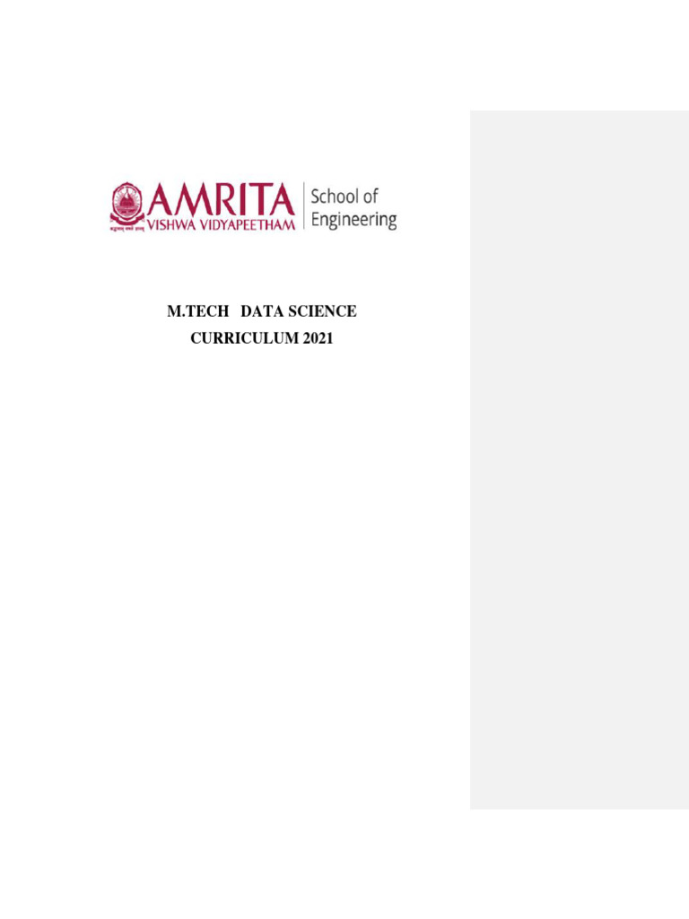 M.Tech Data Science Curriculum 2021 | PDF | Art