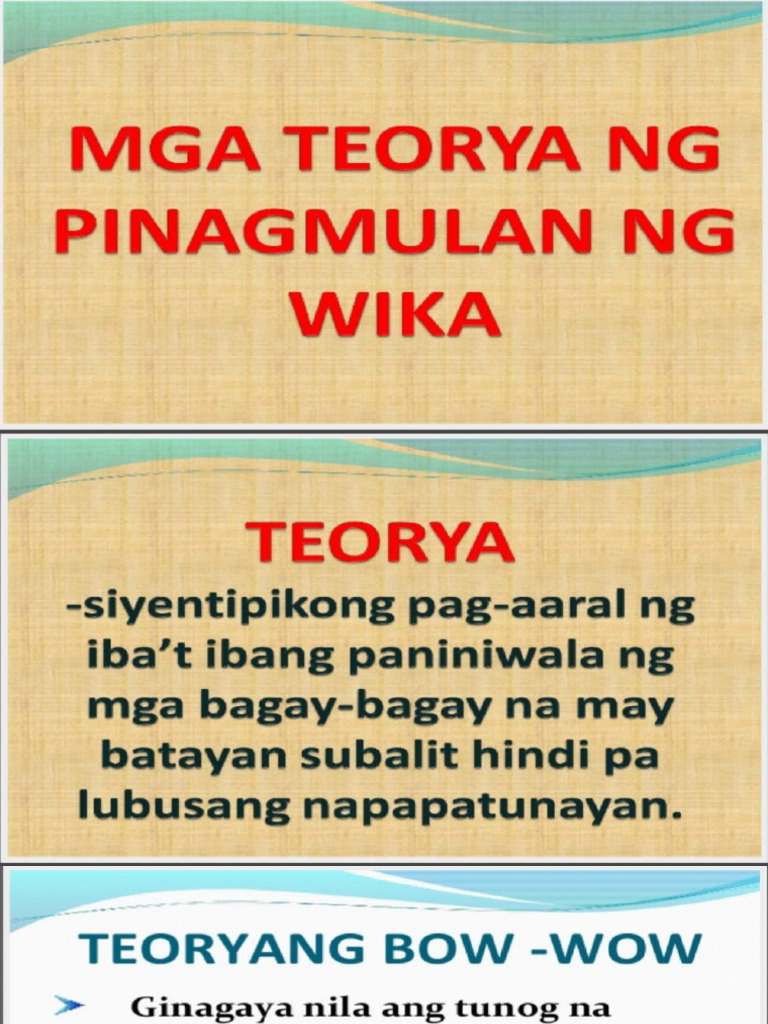 Mga Teorya NG Wika | PDF