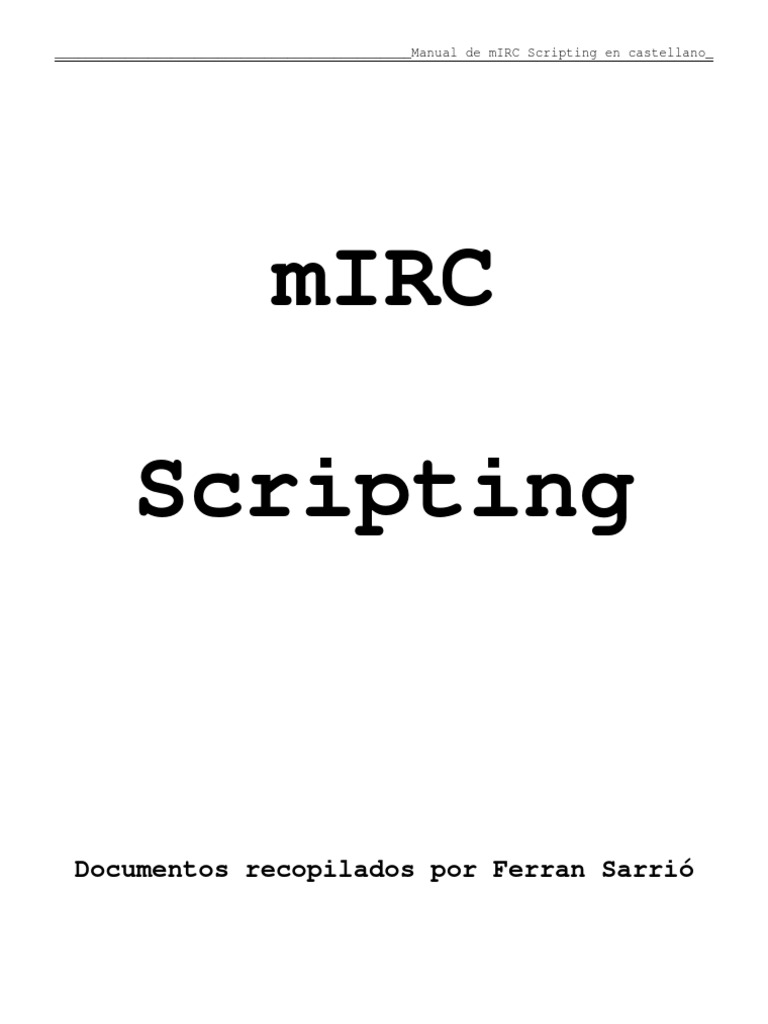 Mirc Scripting | PDF | Variable (informática) | Programa de computadora