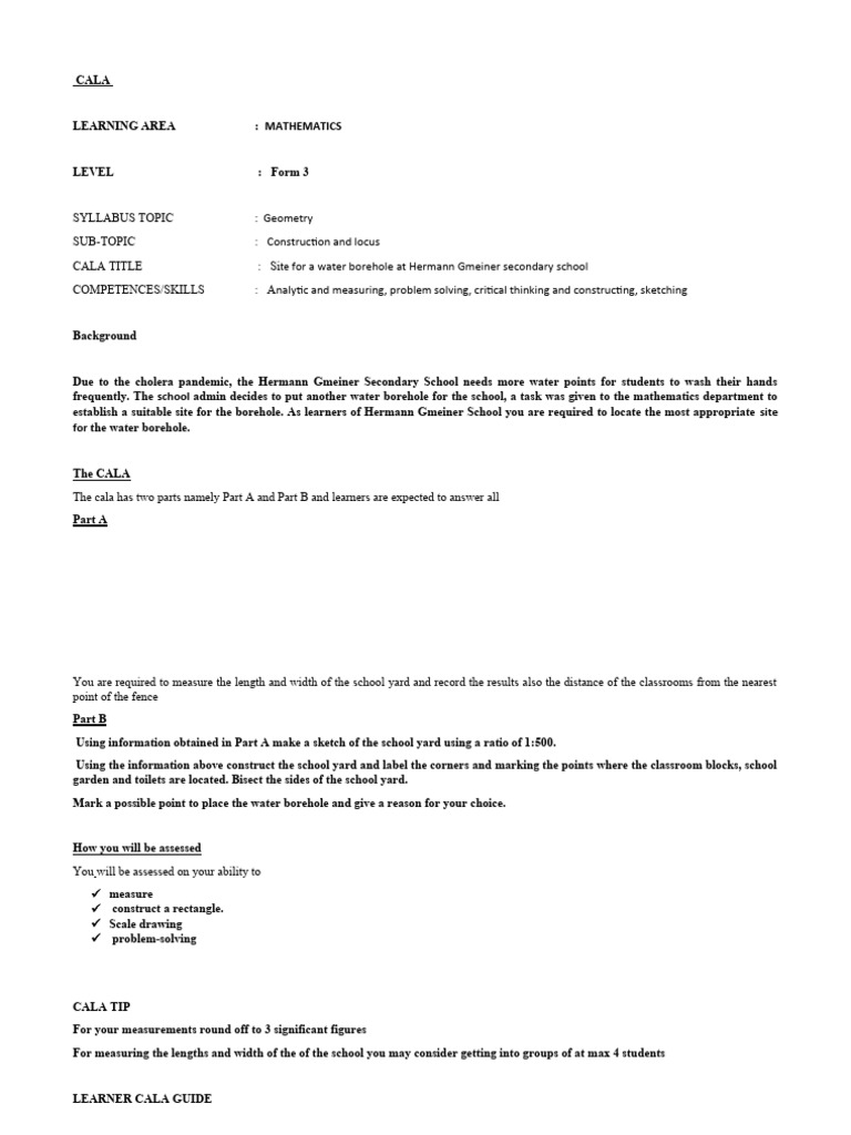 Cala Component D | PDF | Length | Cognition