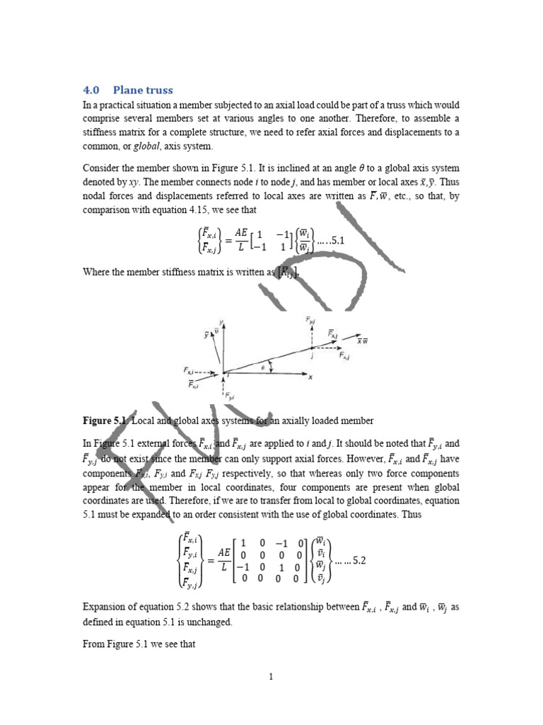 Plane Truss Analysis Notes | PDF