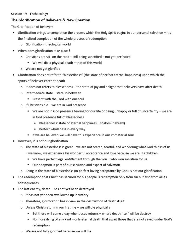 Glorification of Believers | PDF