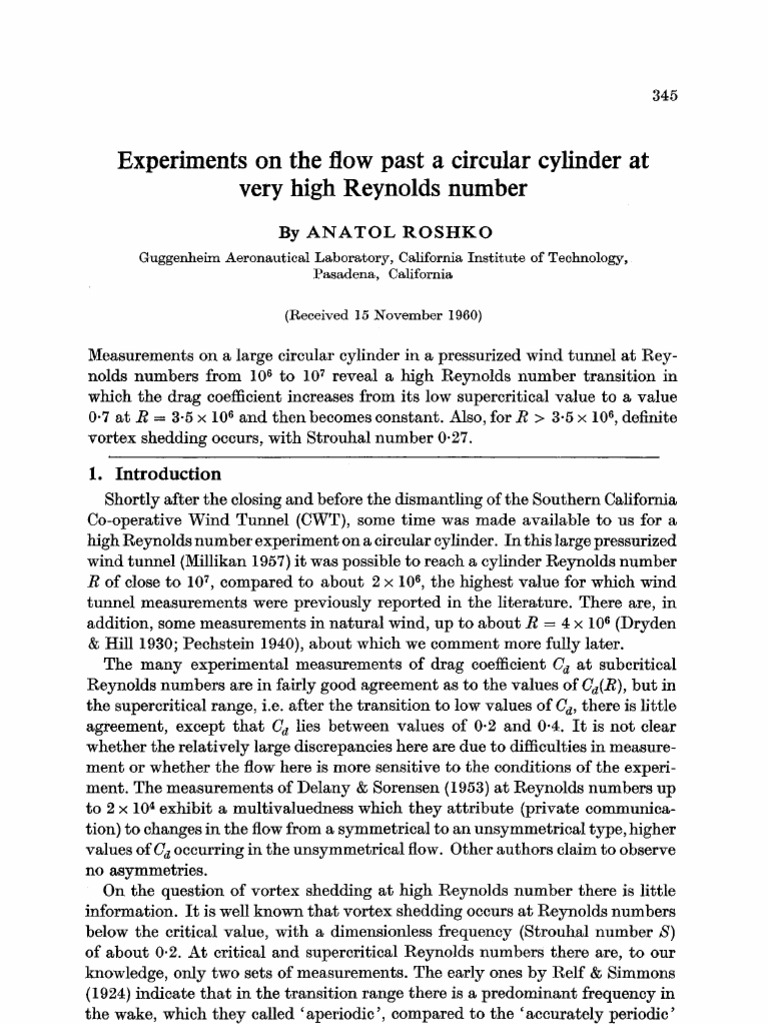 Circular Cylinder Flow Experiments | Download Free PDF | Reynolds ...
