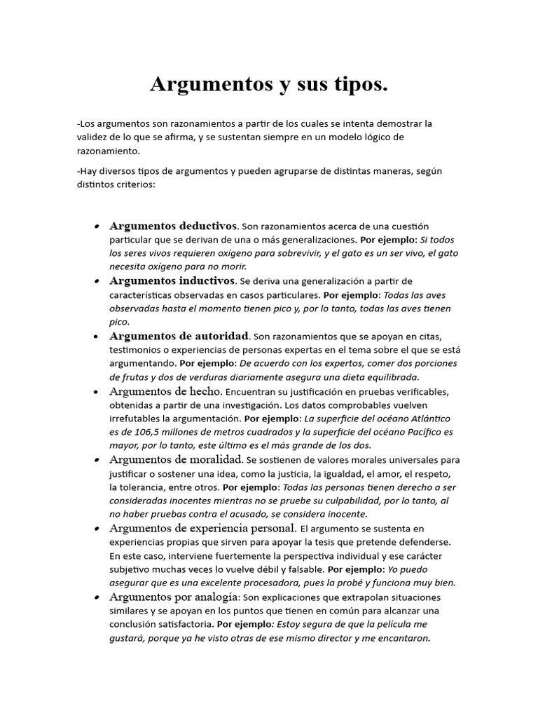 Tipos de Argumentos en Filosofía | PDF | Filosofía
