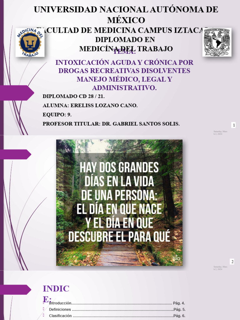 Lozano Cano Ereliss Intoxicación Aguda y Crónica Por Drogas Recreativas ...
