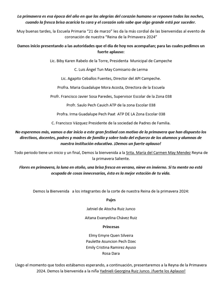 Programa Primavera | PDF