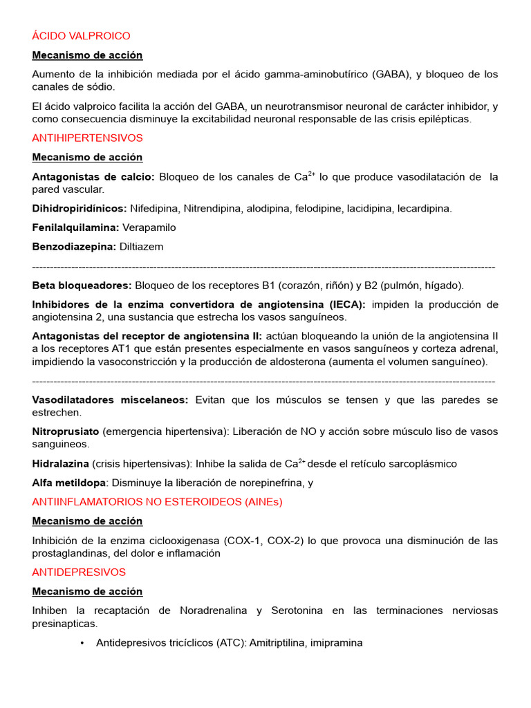 Mecanismos de Accion | PDF