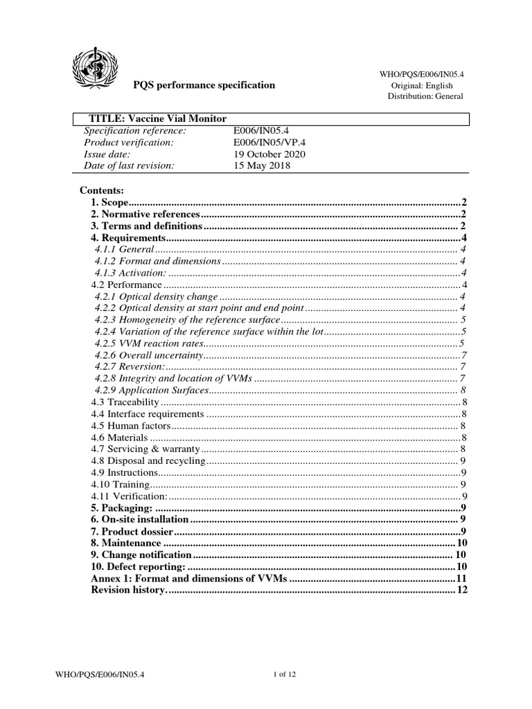 Heatmarker Certificate Who Pqs E006 In05.4 | PDF | Specification (Technical Standard ...